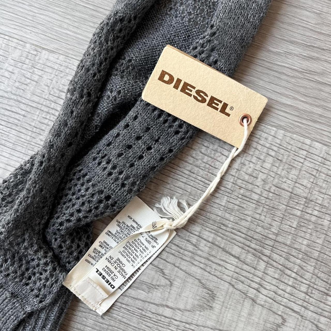 Diesel y2k silk scarf in grey One size New with... - Depop