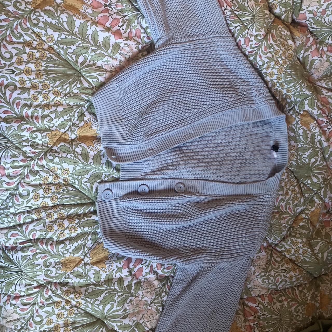 light blue cropped sweater/cardigan - Depop