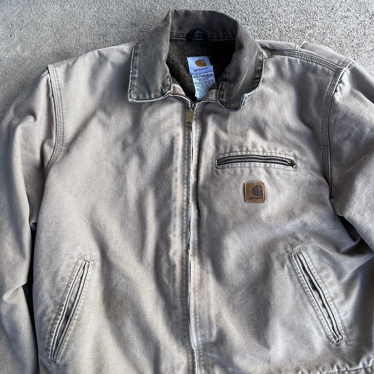 Vintage Carhartt Detroit work jacket Flannel lined... - Depop