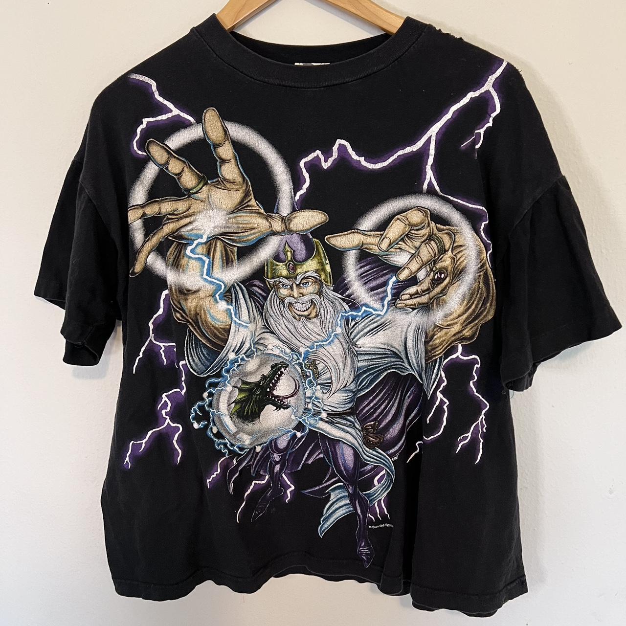 Vintage wizard American Thunder type shirt XL Very... - Depop