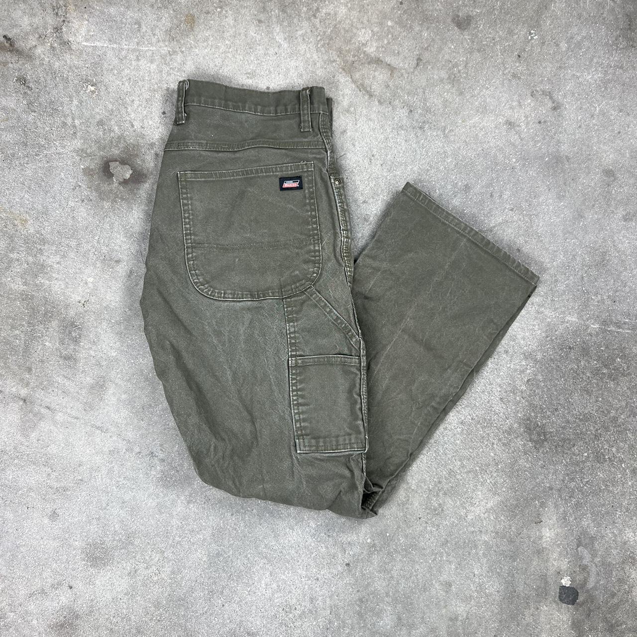 Green Dickies carpenter pants workwear 33x32 ... - Depop