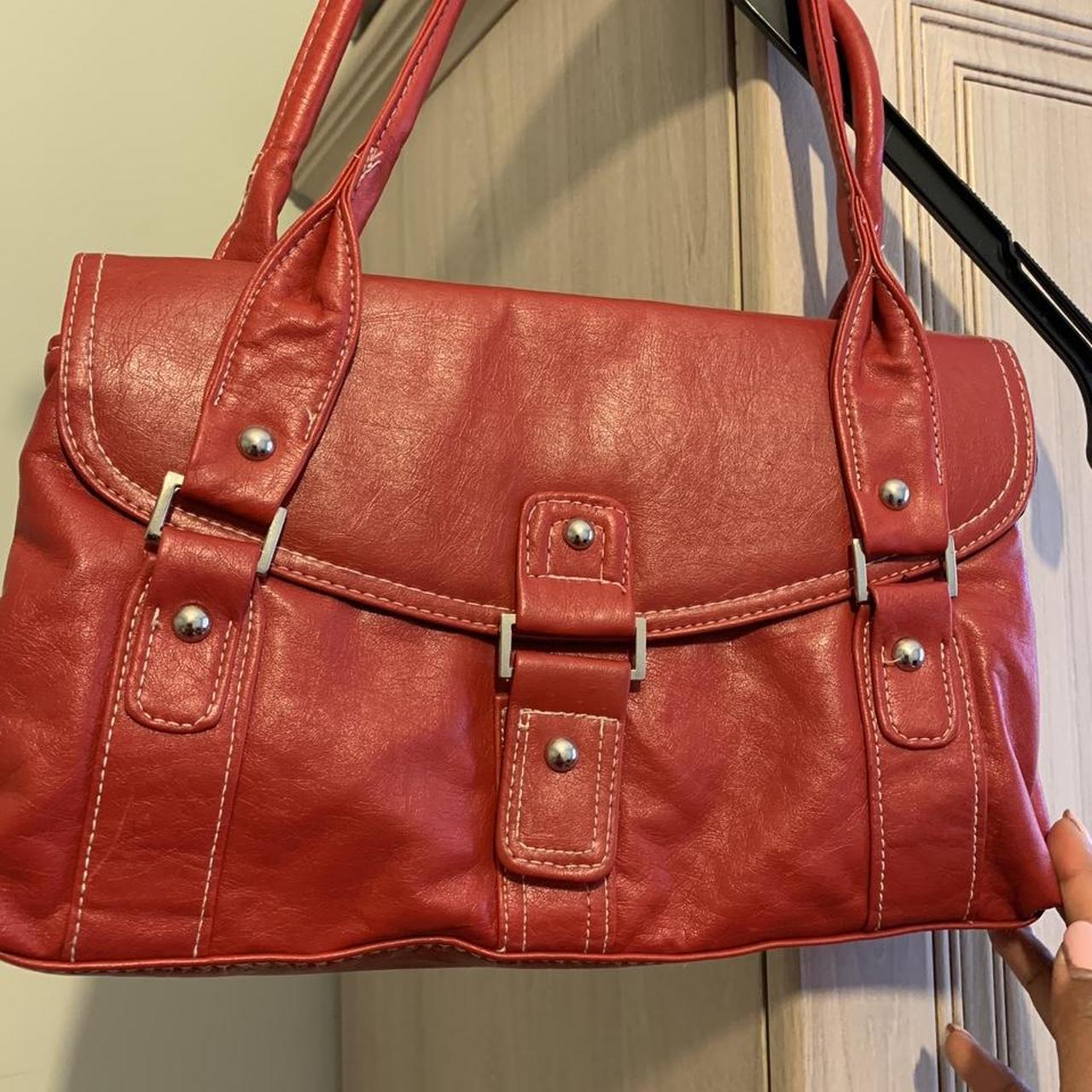 Red handbag with silver hardware Worn a few times... - Depop