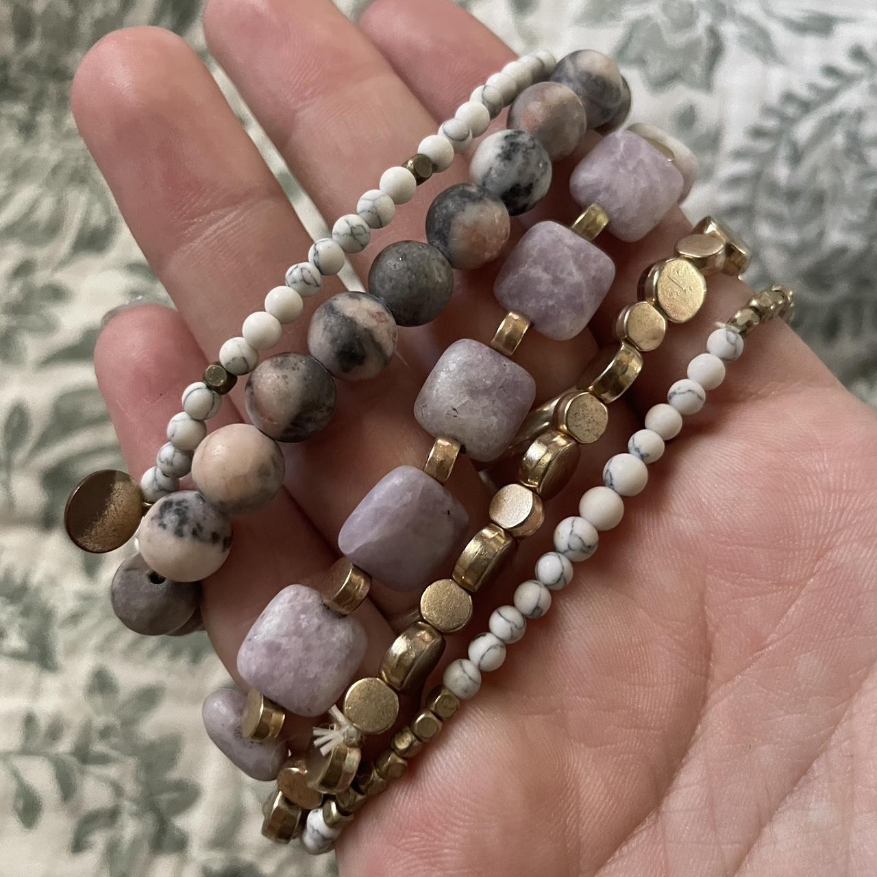lot of 5 gold & stone bracelets from target - Depop