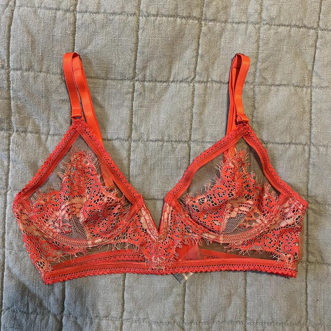 Thistle & Spire Lacy Red Bra ️ -Floral lace... - Depop