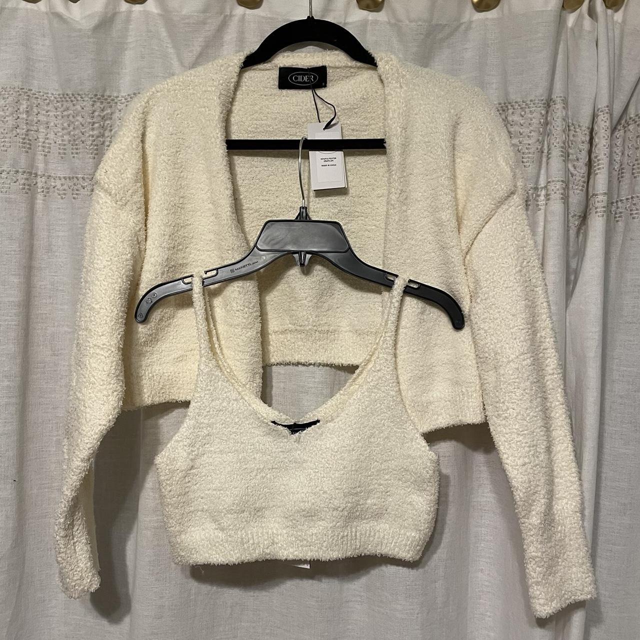 Cider 2 piece fluffy sweater and crop Free shipping... - Depop