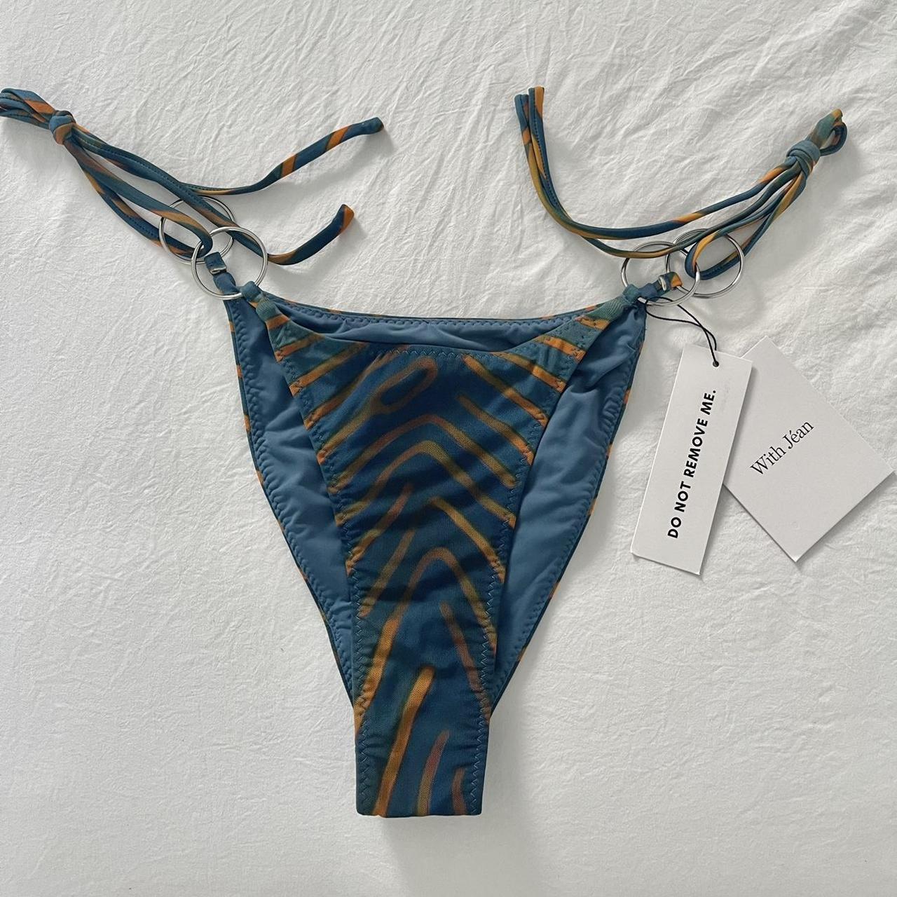 With Jéan Womens Orange And Blue Bikini And Tankini Bottoms Depop
