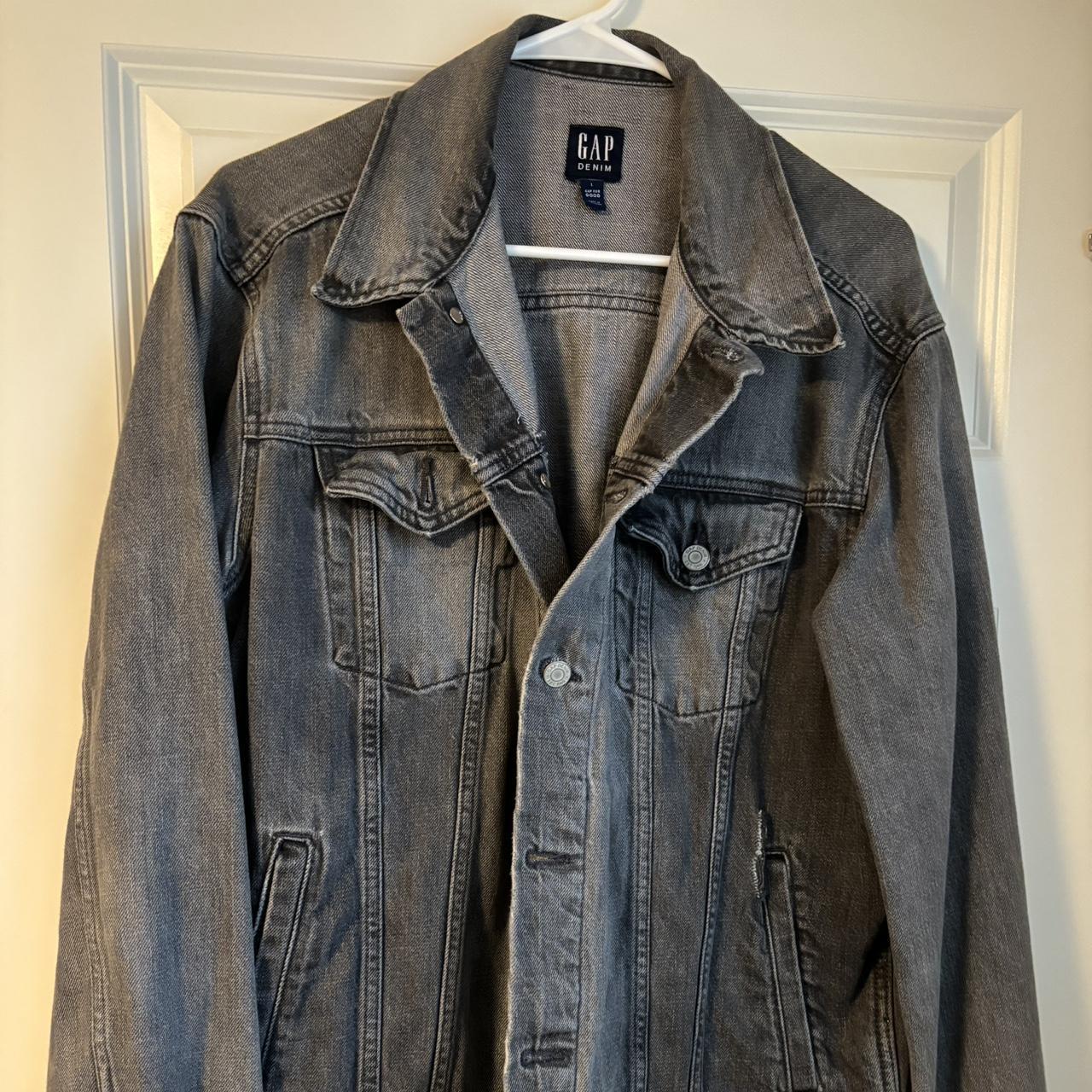 large GAP gray jean jacket. amazing condition,... - Depop