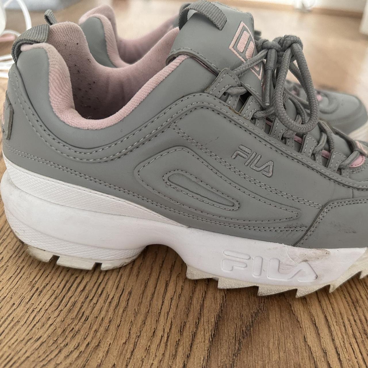 Fila grey and pink disrupters - have been worn but... - Depop