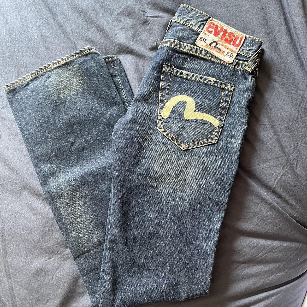 Evisu Men's Blue Jeans | Depop