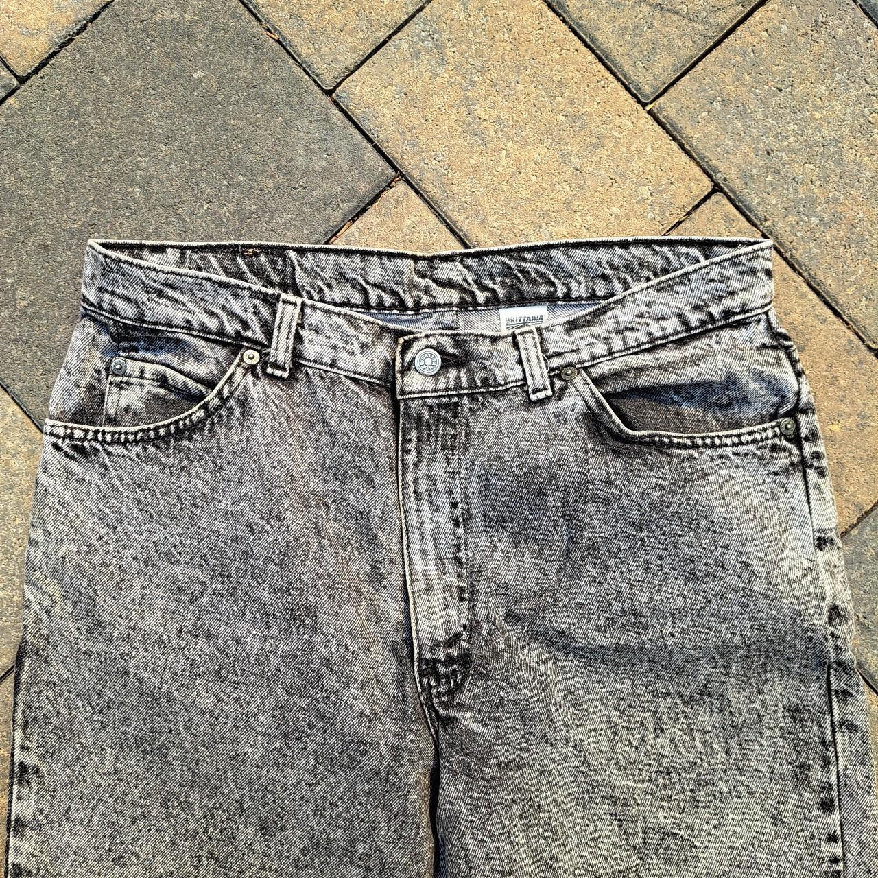 Vintage Brittania Acid Wash Black Jeans Super rad... - Depop