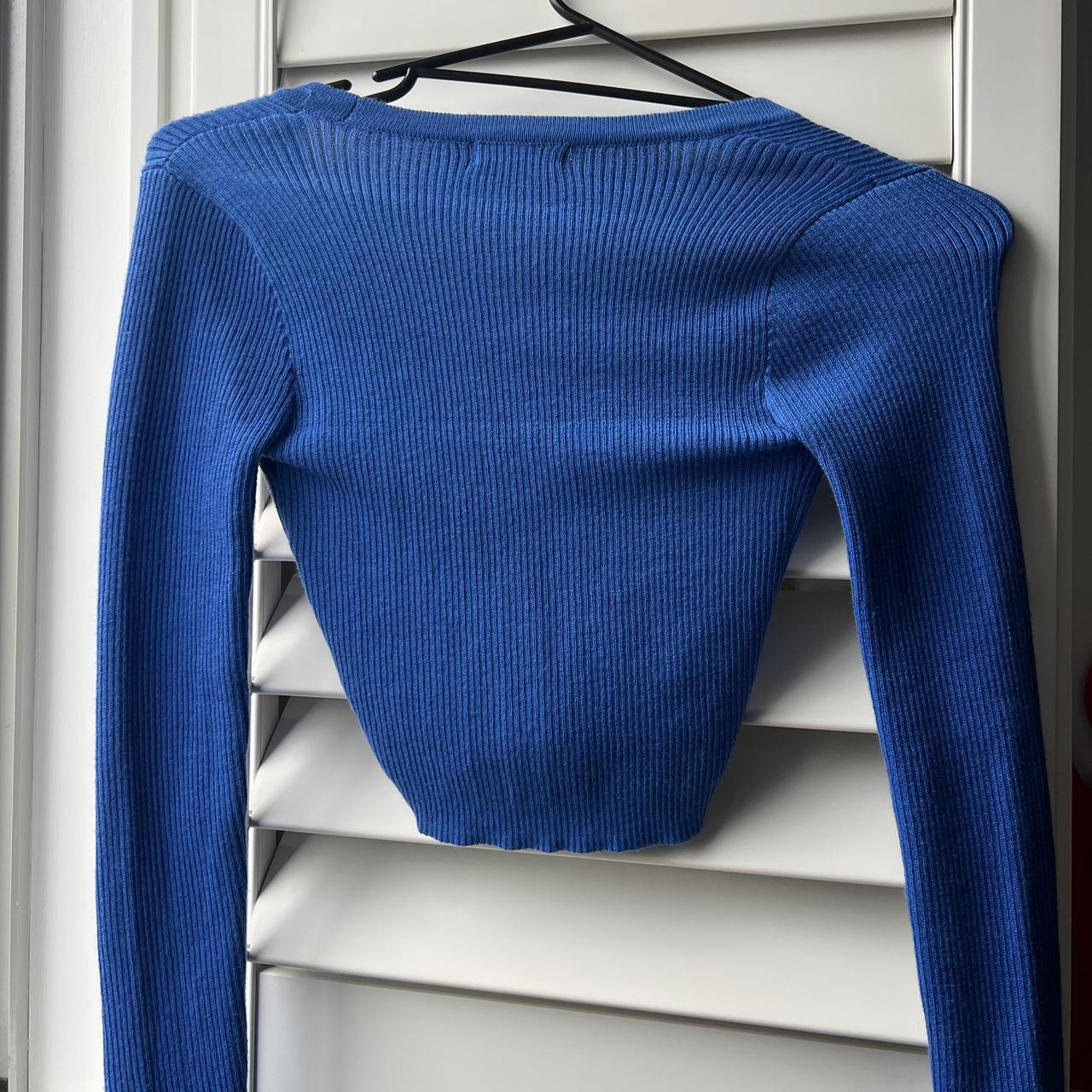 GLASSONS blue long sleeve knit with buttons size XS - Depop
