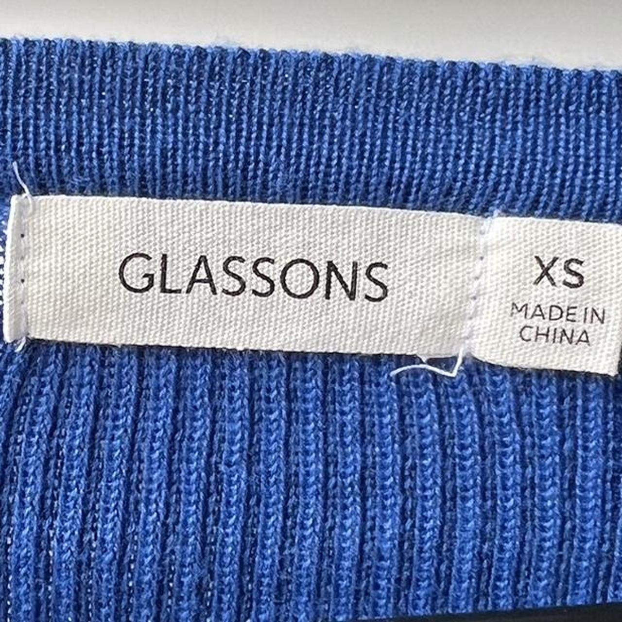 GLASSONS blue long sleeve knit with buttons size XS - Depop