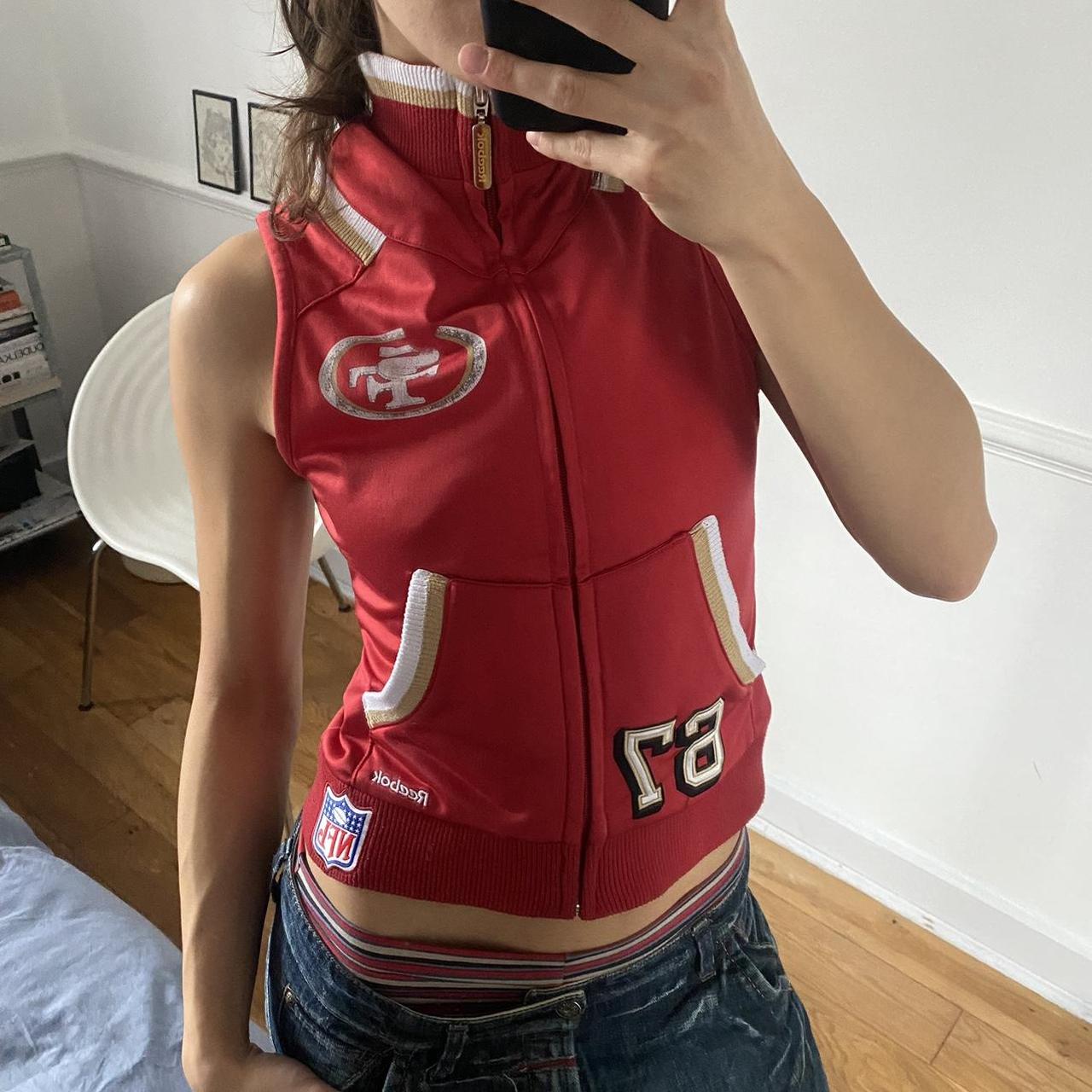 Rare vintage y2k Reebok NFL turtleneck zipped vest... - Depop