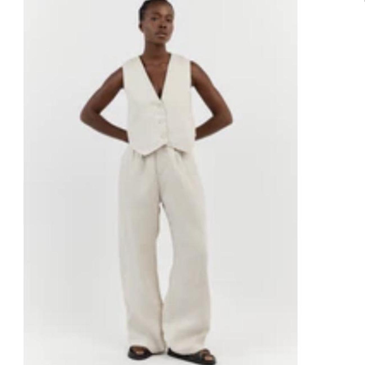 DISSH Norah Linen set pants and vest 100%... - Depop