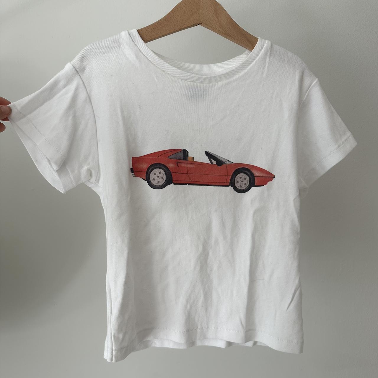 Réalisation Par Women's White and Red T-shirt | Depop