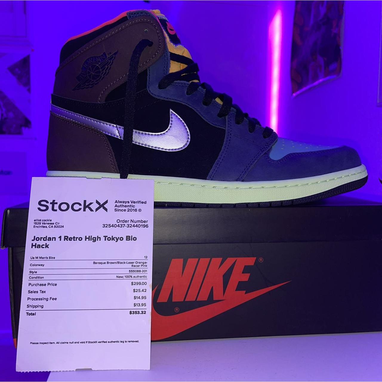 JORDAN 1 RETRO HIGH TOKYO BIOHACK tried on never... - Depop