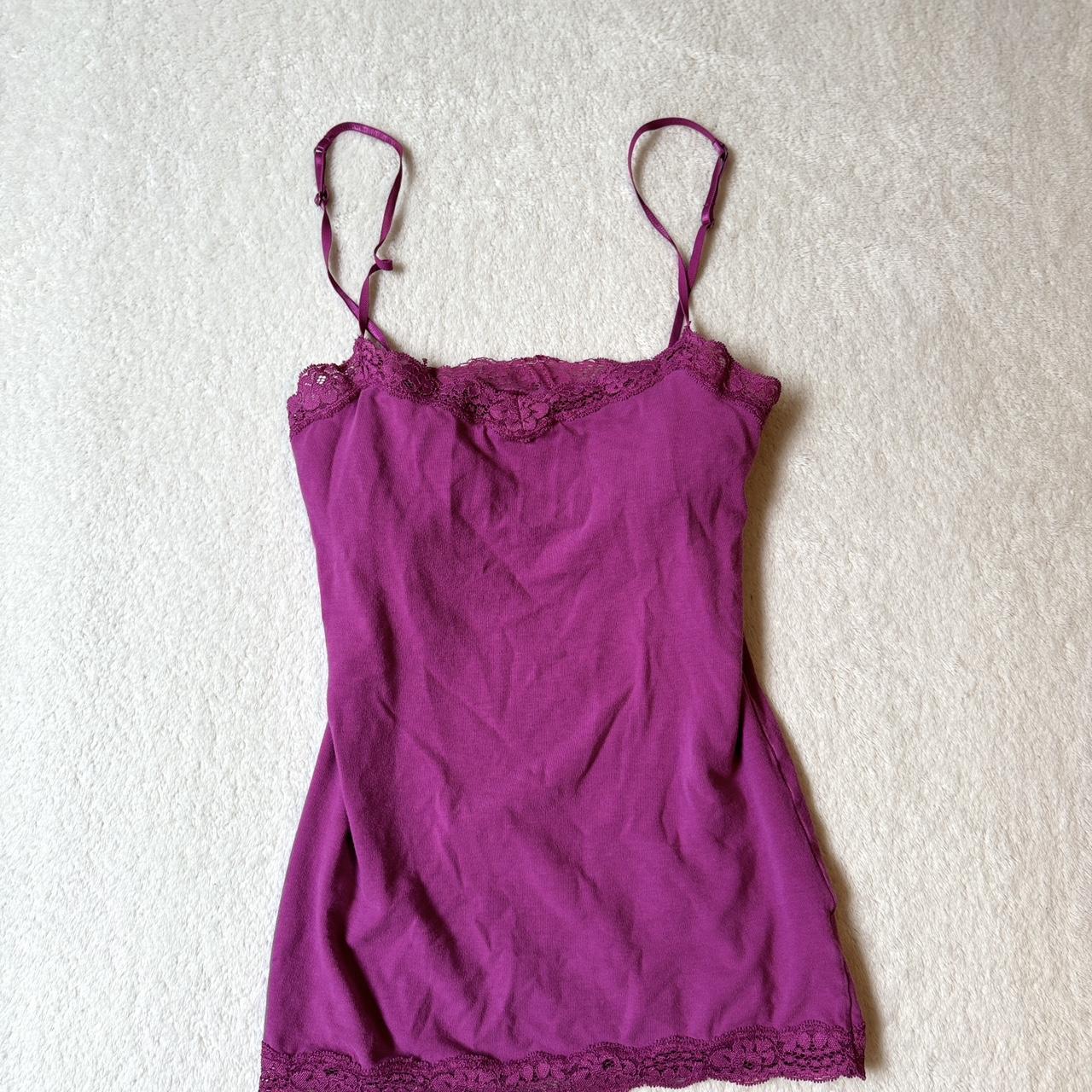 Vintage Purple Lace Tank Top • Purple Pink Lace On... - Depop