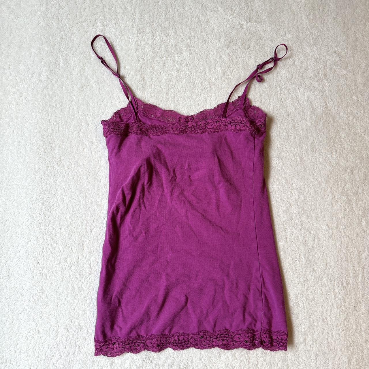 Vintage Purple Lace Tank Top • Purple Pink Lace On... - Depop