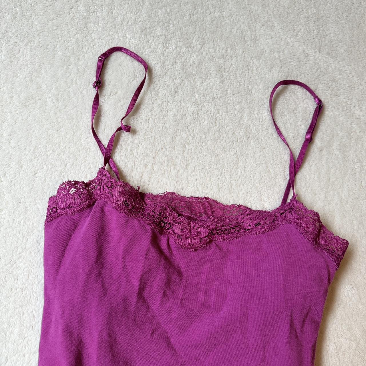 Vintage Purple Lace Tank Top • Purple Pink Lace On... - Depop
