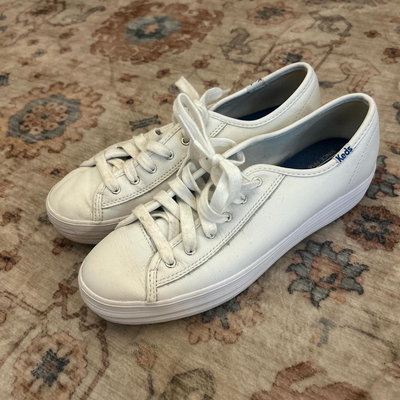 keds white sneakers only worn once size women’s 8 - Depop