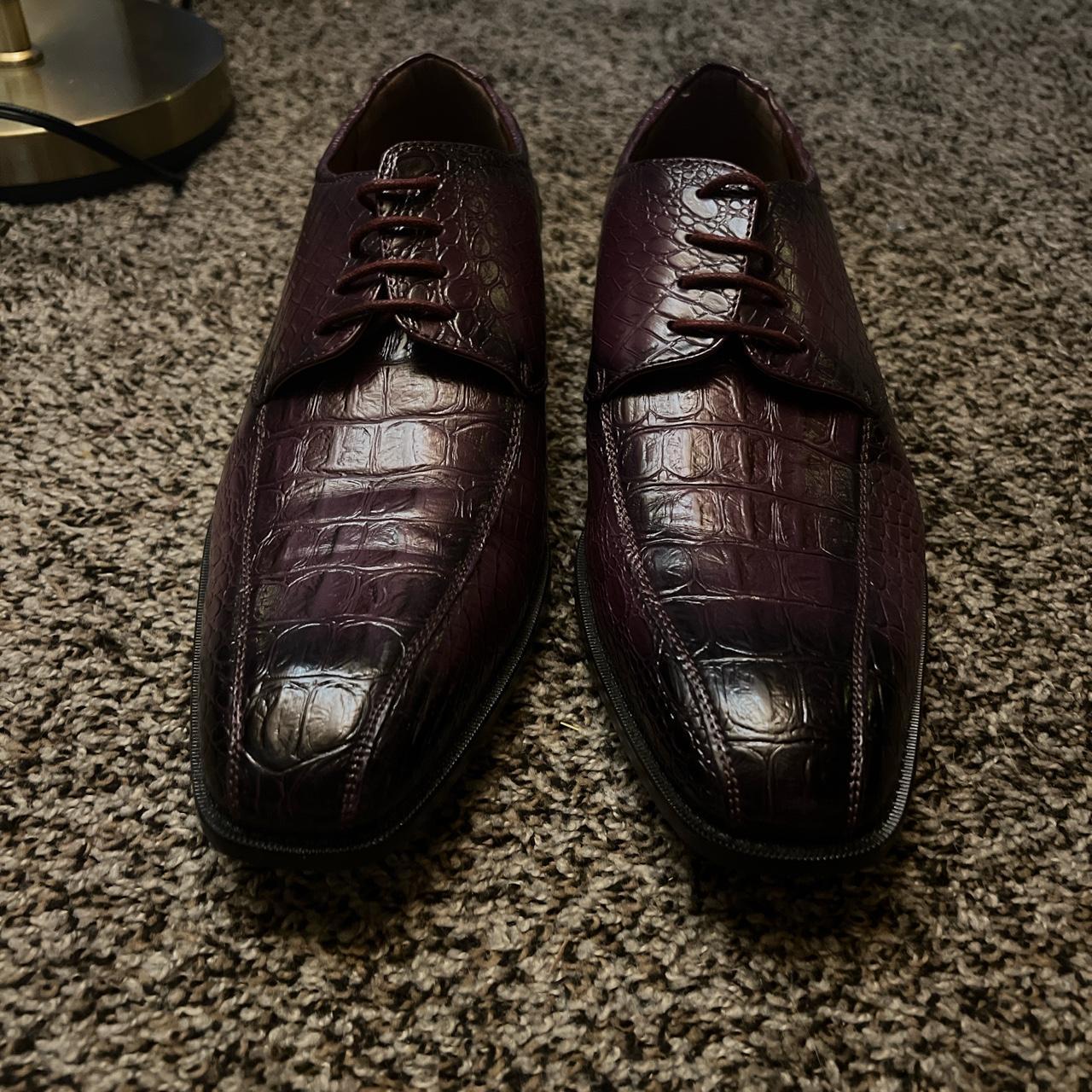 Alberto Fellini faux crocodile embossed dress shoes... - Depop