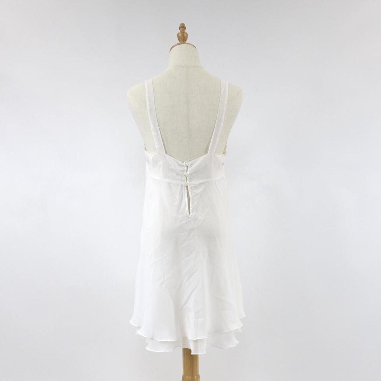 dainty sheer slip dress lace + ribbon detailing... - Depop