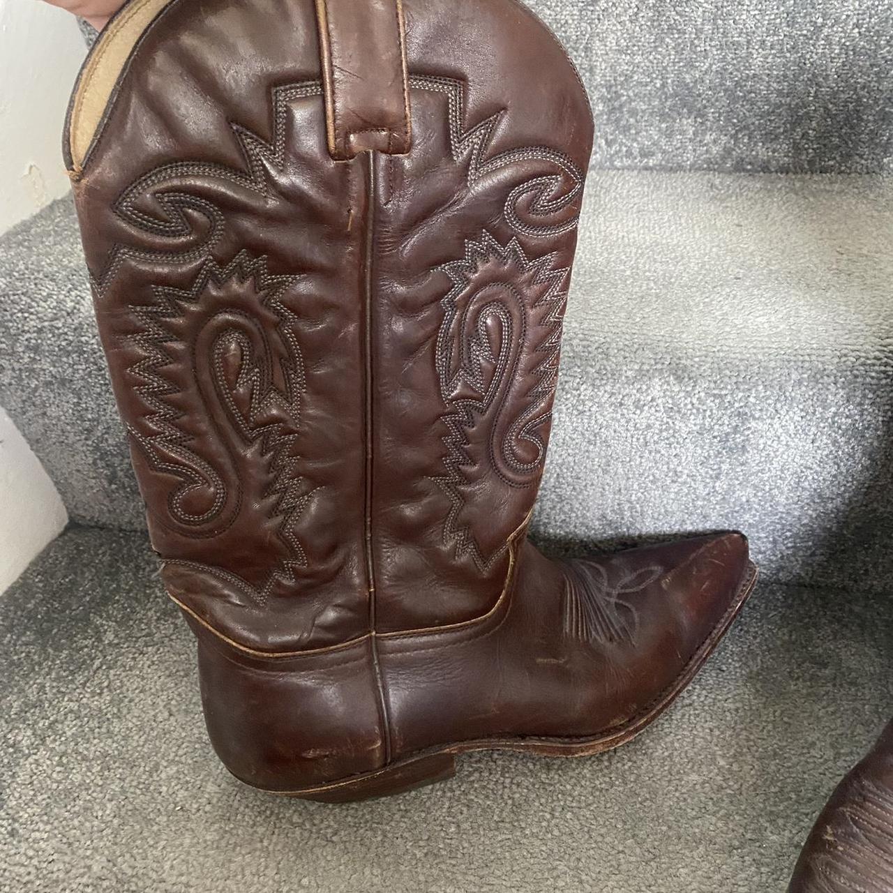 Genuine cowboy boots, real leather. Yes i know the... - Depop