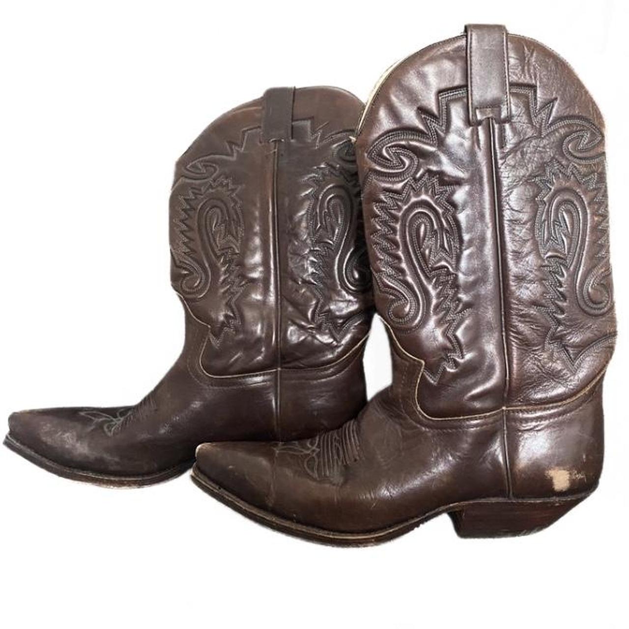 Genuine cowboy boots, real leather. Yes i know the... - Depop