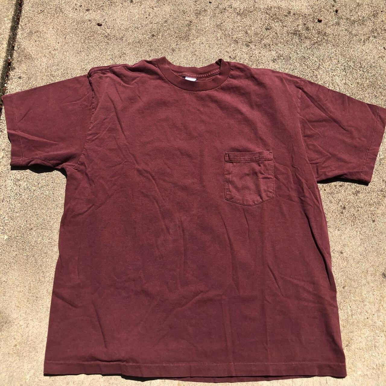 vintage faded maroon GAP single stitch blank pocket... - Depop