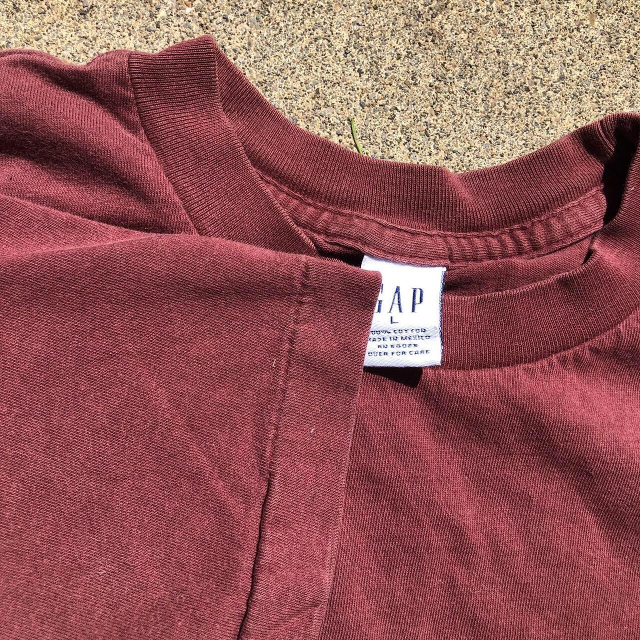 vintage faded maroon GAP single stitch blank pocket... - Depop
