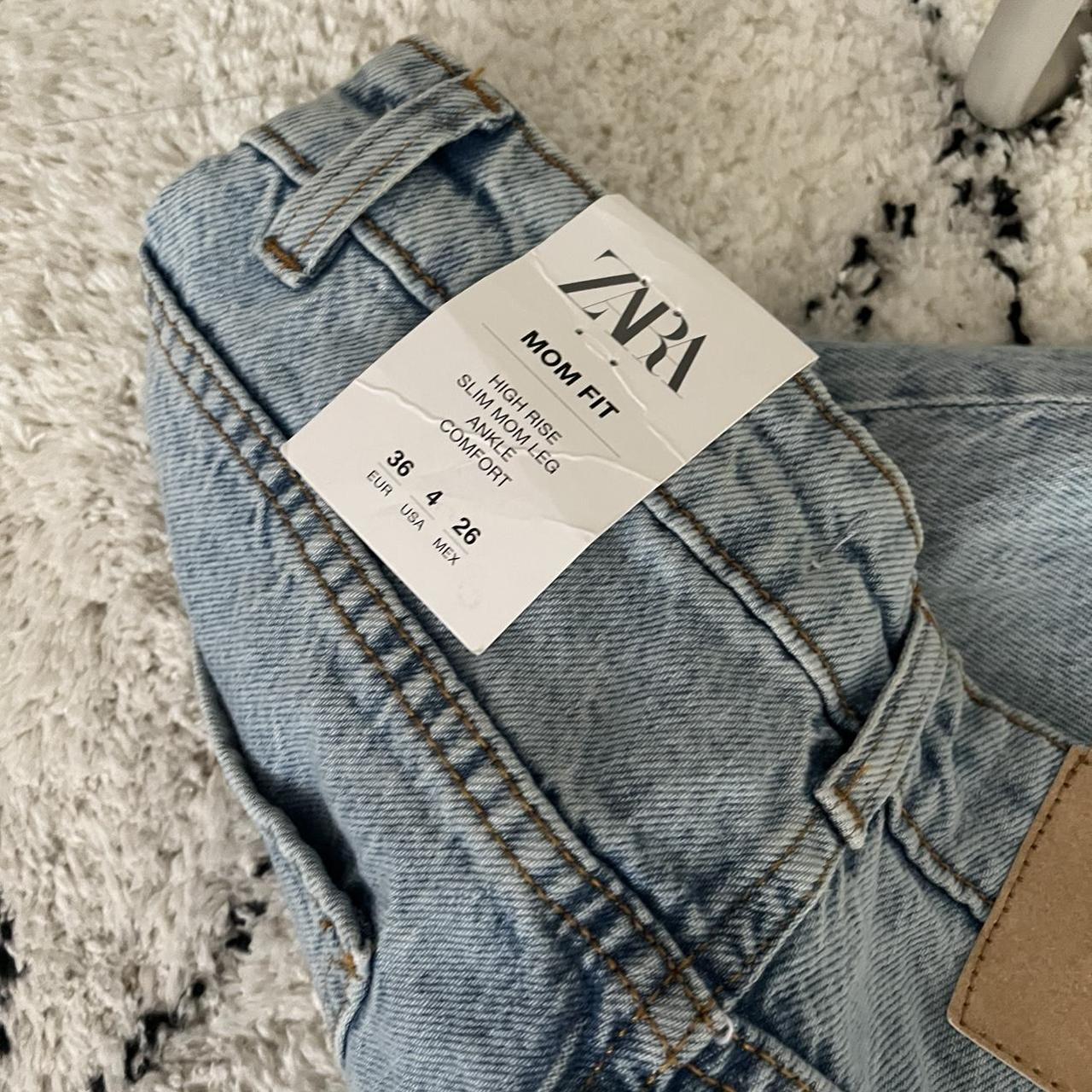 Zara slim leg high rise mom jeans New with tags... - Depop