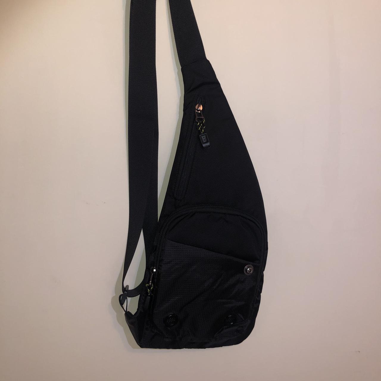 Y2k black utility cross body sling bag brand unknown... - Depop