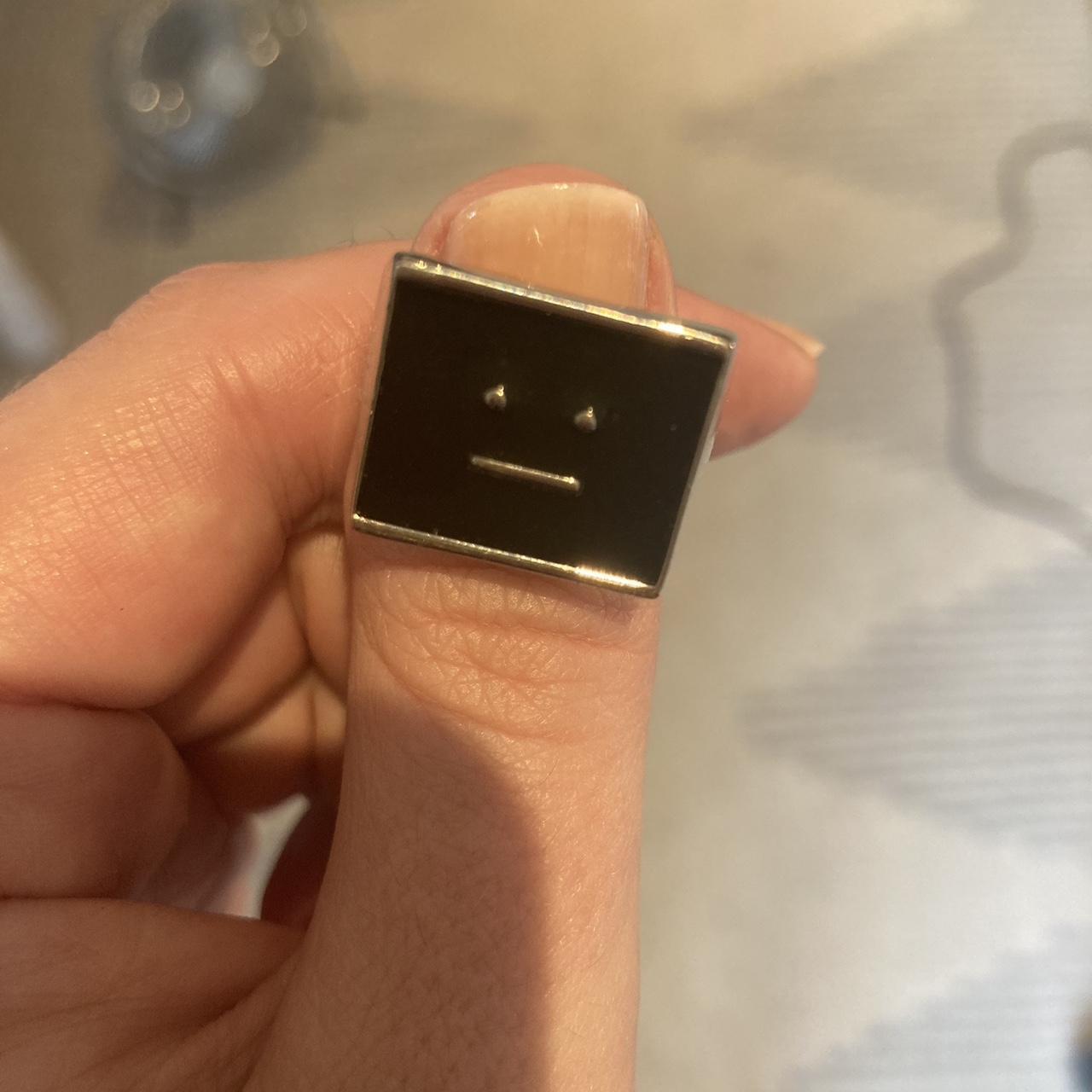 Acne studios enamel face ring. Size M. Great condition - Depop