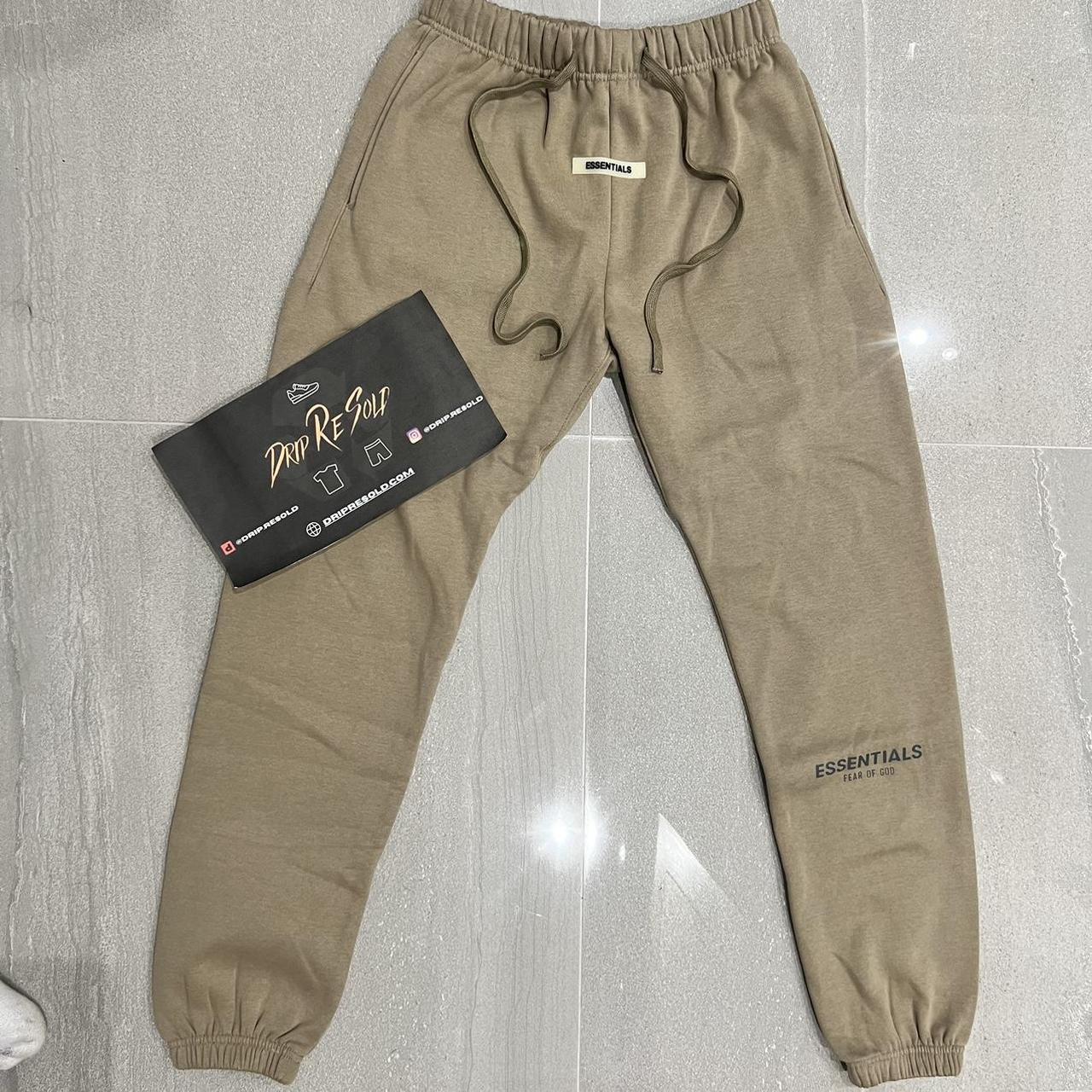 FEAR OF GOD ESSENTIALS Khaki Brown Jogger... - Depop