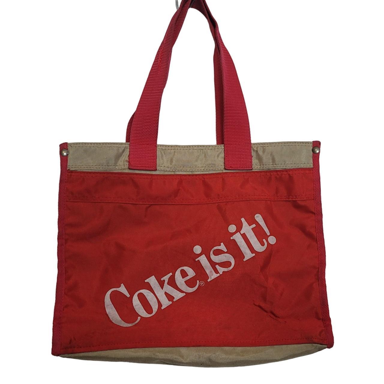 Vintage Coke Coca Cola Tote Bag Tan and... - Depop