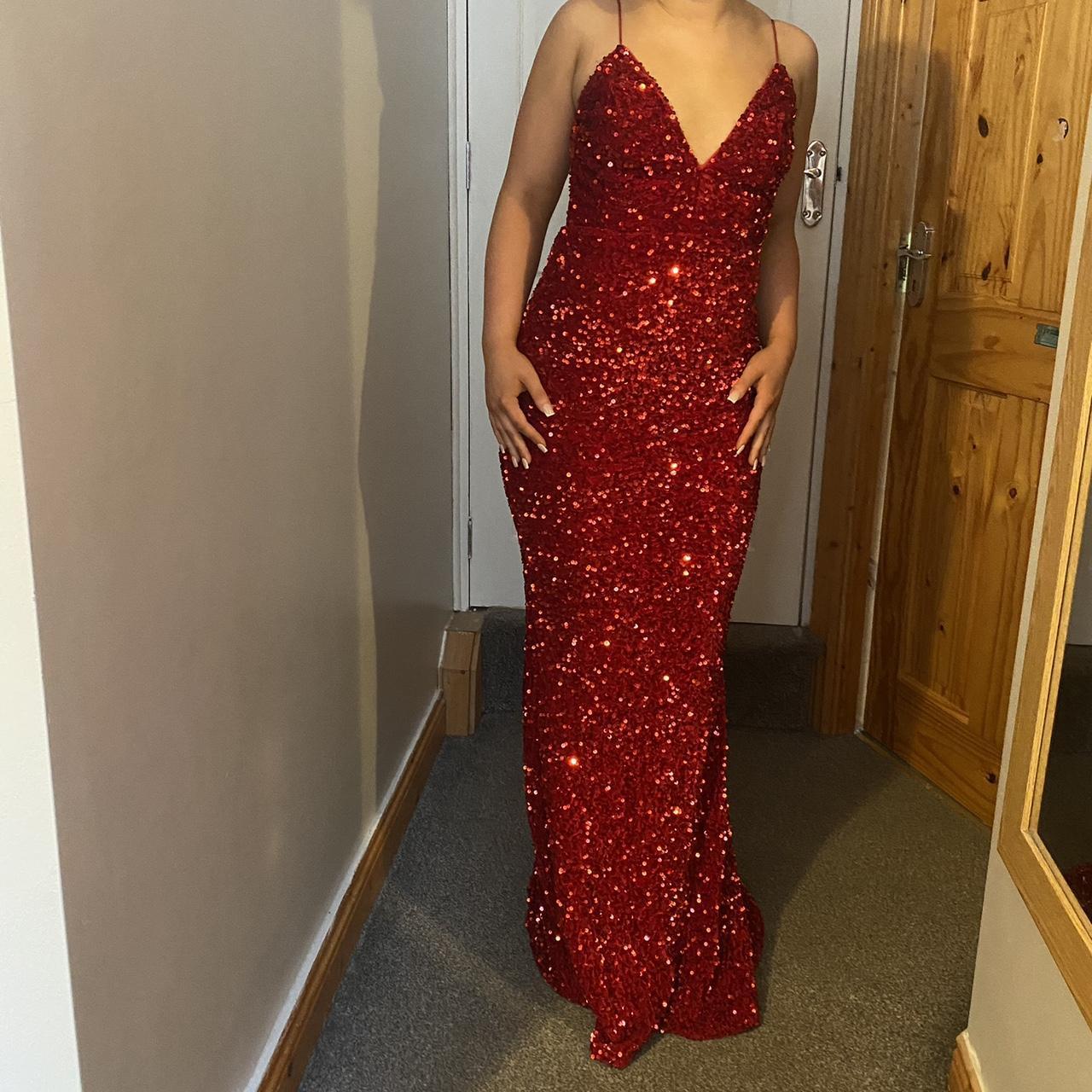 backless red ball dress perfect for debs or ty ball... | Depop