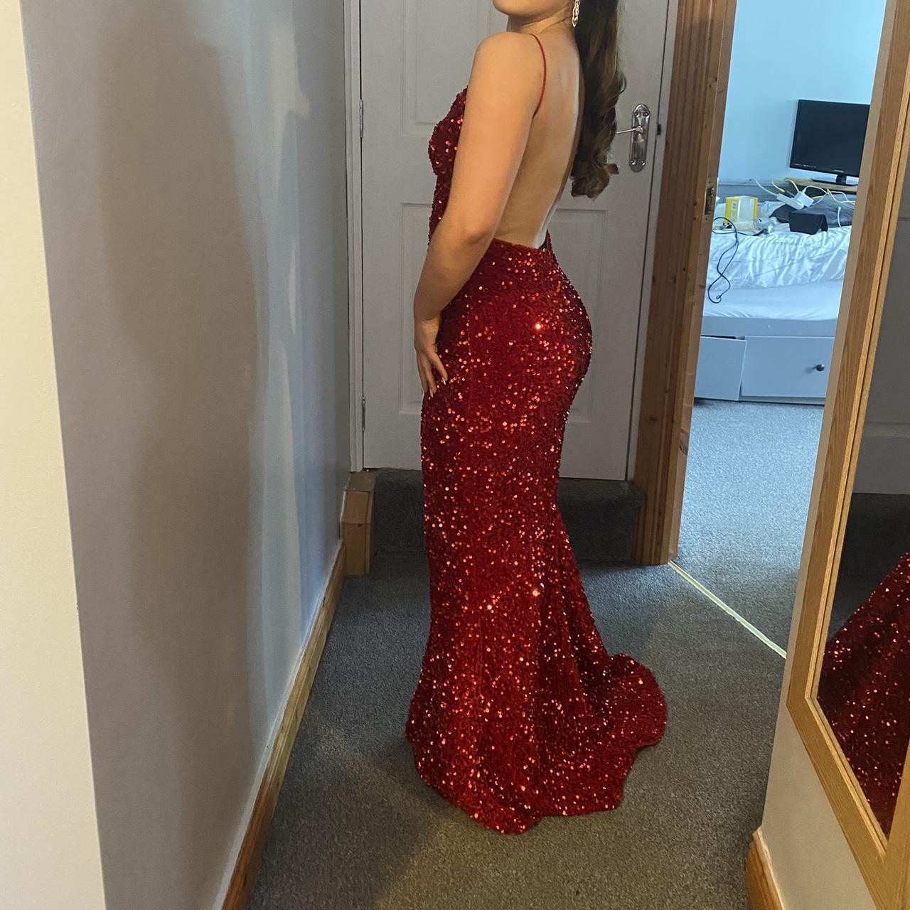 backless red ball dress perfect for debs or ty ball... | Depop