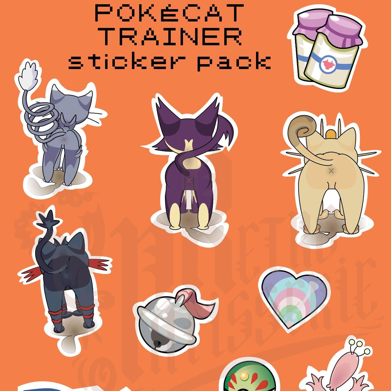 Pokécat Trainer Sticker Pack These stickers are... - Depop