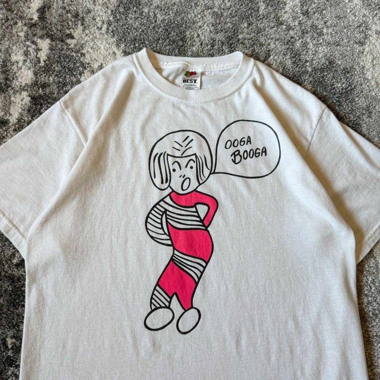 ☆Vintage 90’s “OOGA BOOGA” Cute Cartoon Graphic... - Depop