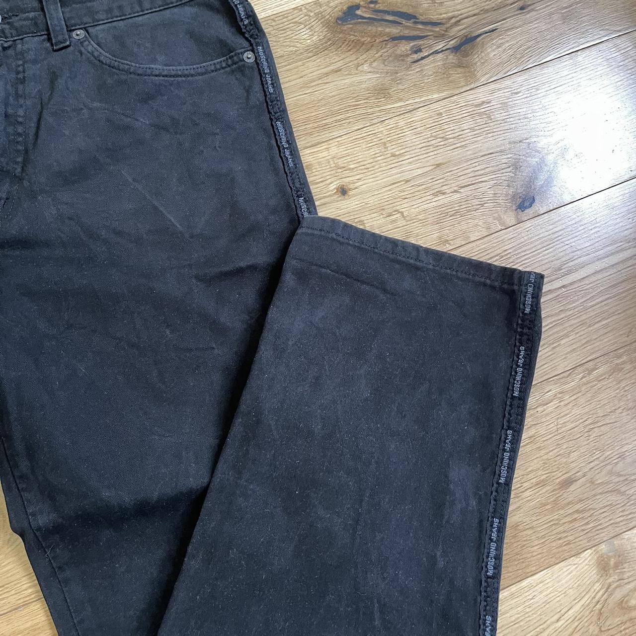 Moschino black jeans Taped logo design Moschino runs... - Depop
