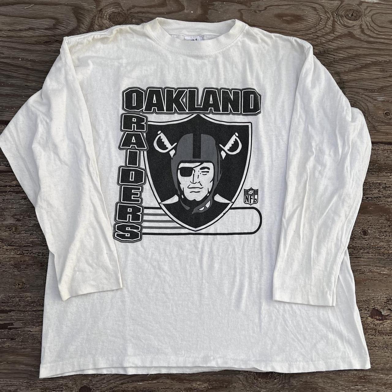 Vintage 90’s Raiders NFL Rap Tee Style Long Sleeve... - Depop