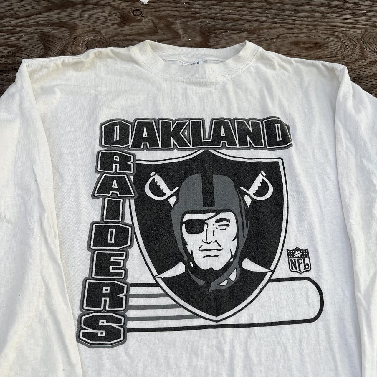 Vintage 90’s Raiders NFL Rap Tee Style Long Sleeve... - Depop