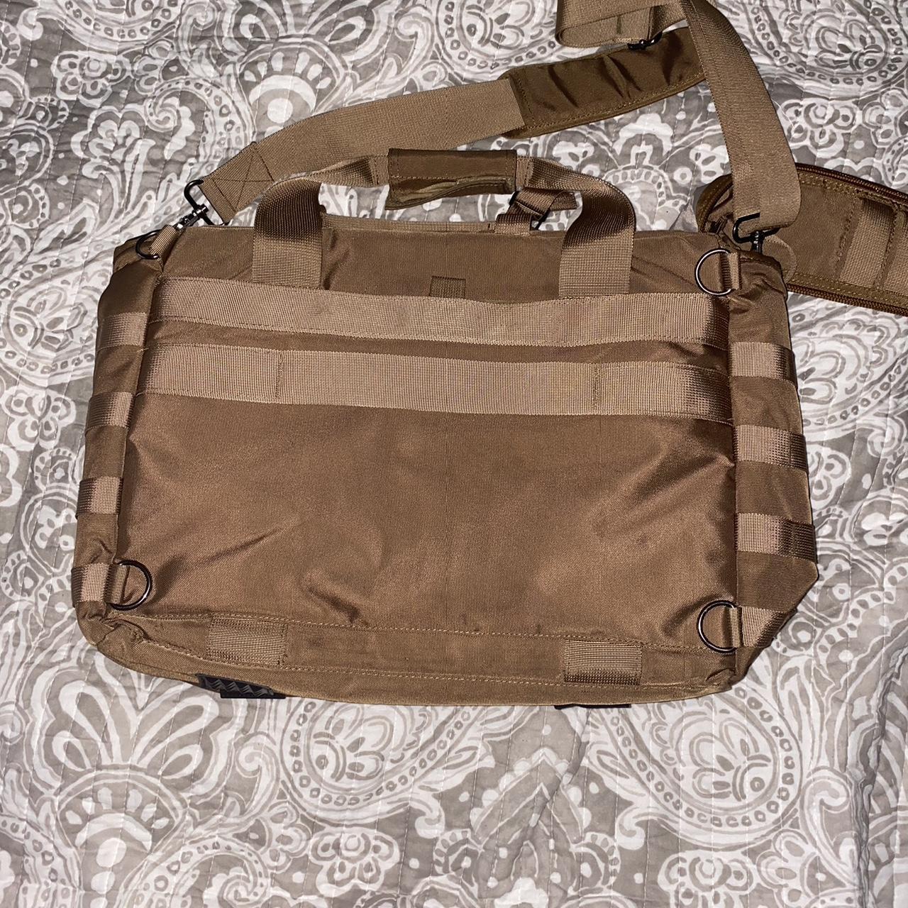 Brown Army style shoulder bag -lots of pockets and... - Depop