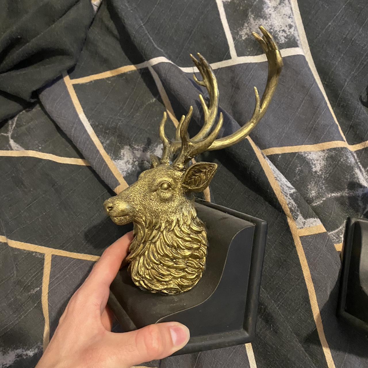 Beautiful pair of gold stag bookends, perfect... - Depop