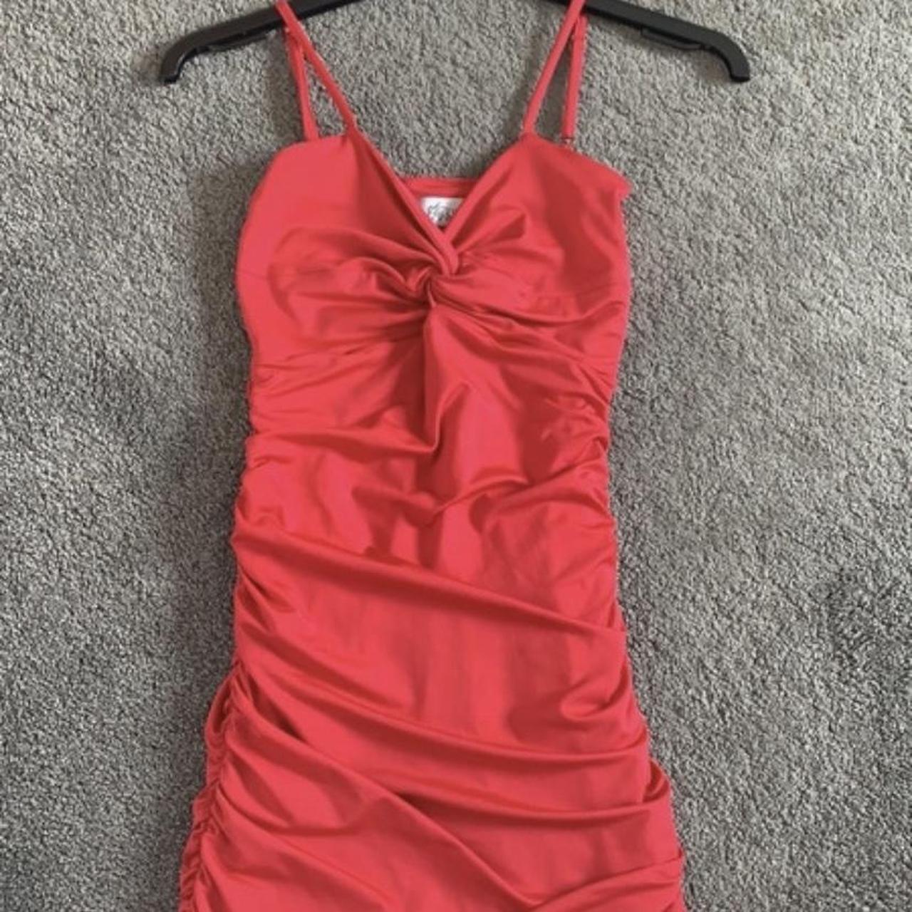 Oh Polly Red Ruched Mini Dress Uk Size 8 Perfect Depop