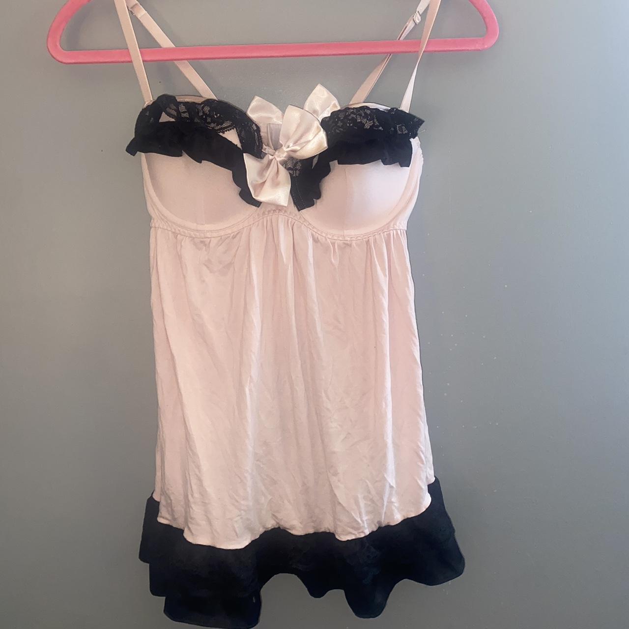 Victoria secret black and pink intimate dress... - Depop