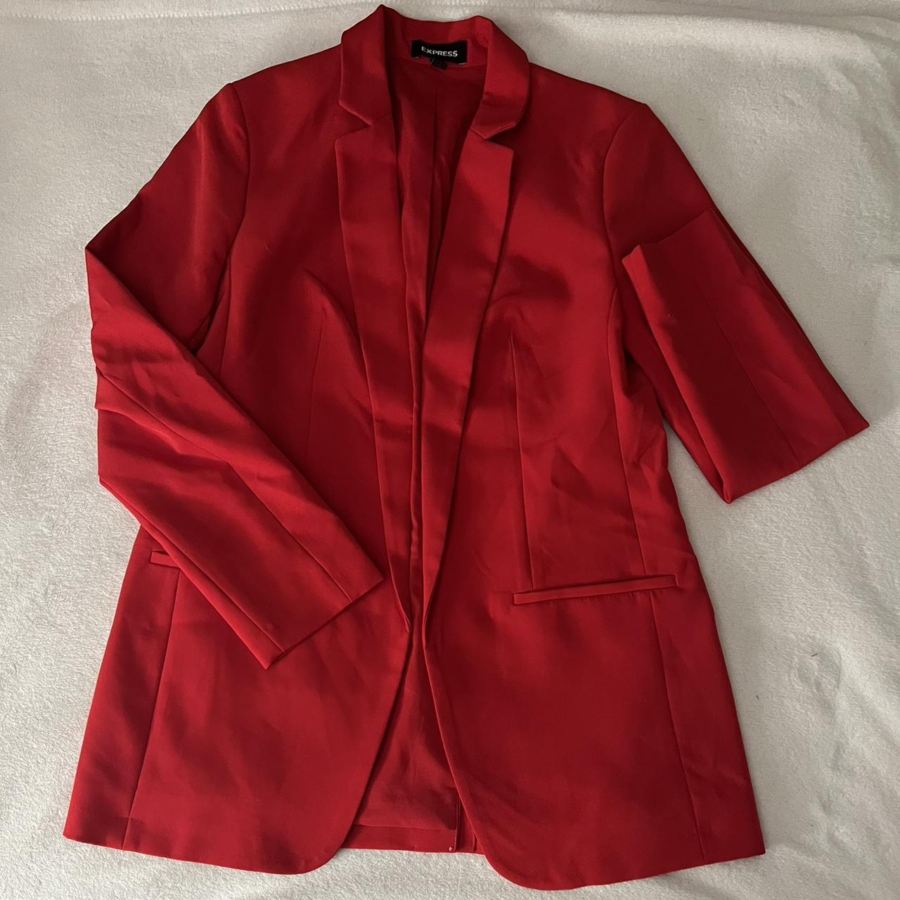 basically brand new red express blazer worn once... - Depop