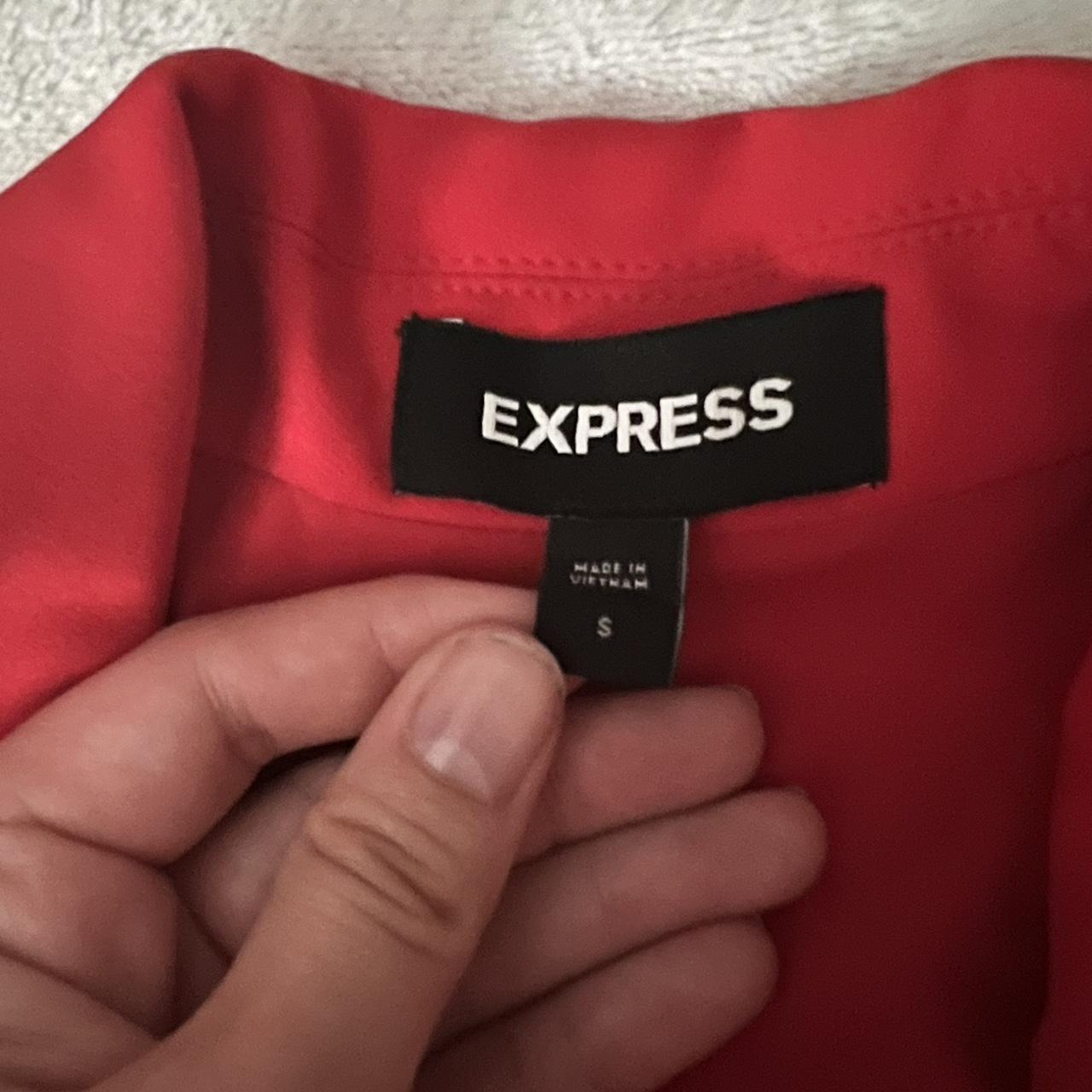 basically brand new red express blazer worn once... - Depop