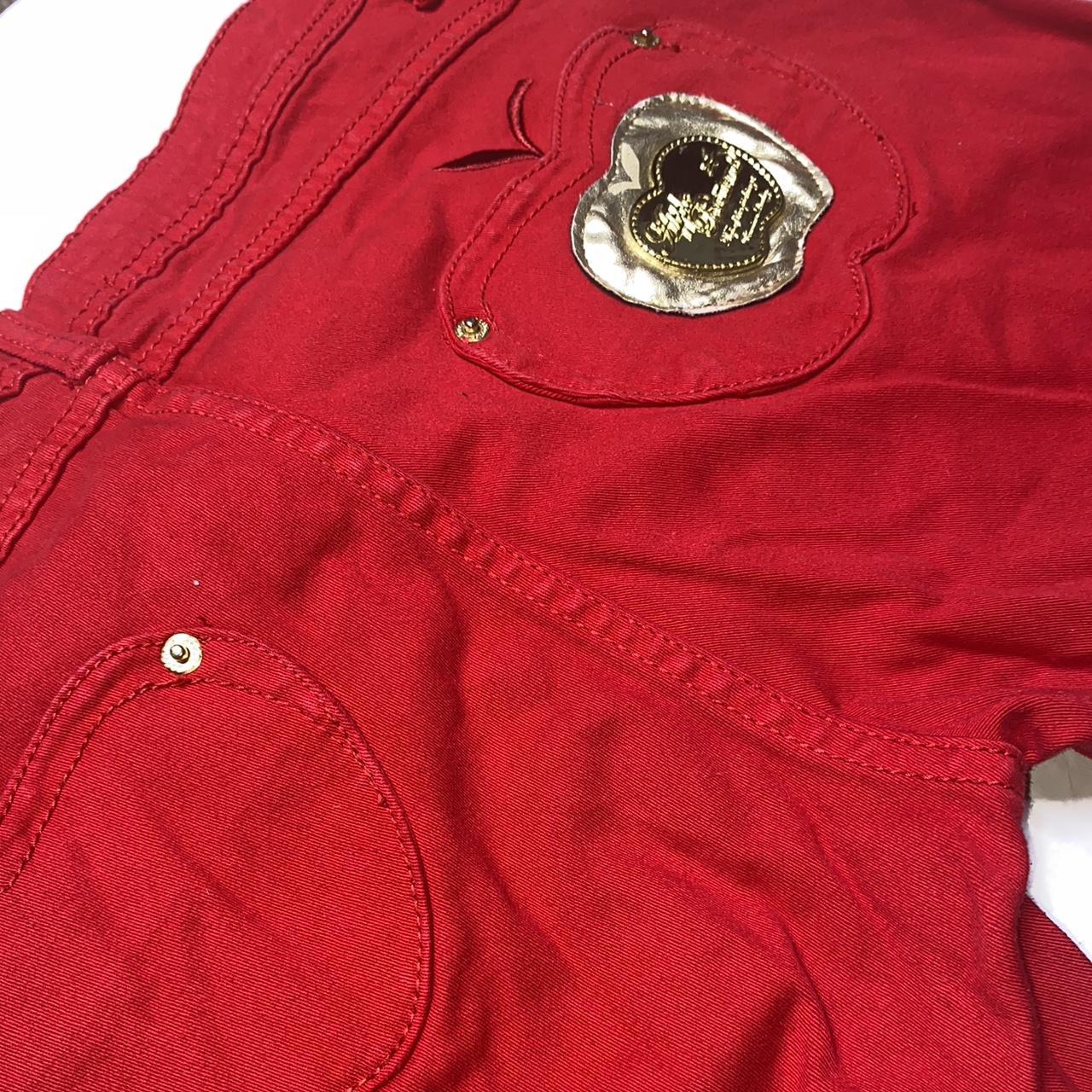 Apple Bottom jeans bright red and with spandex... - Depop