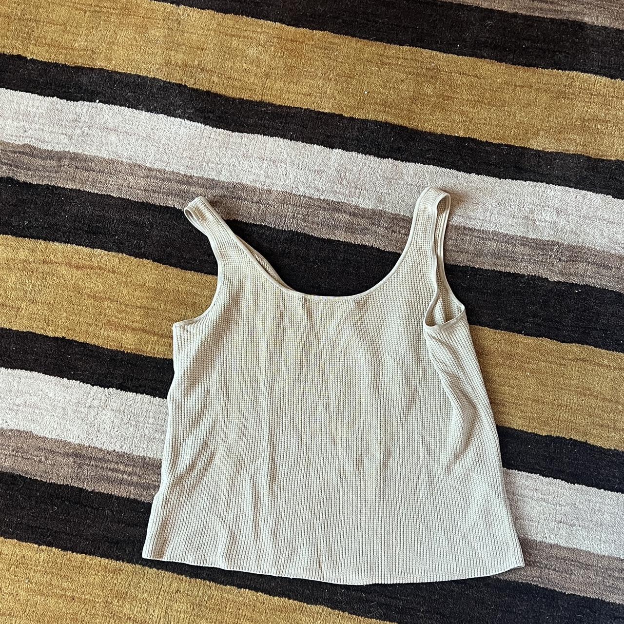 Minimal knit light beige tank top. Super cool... - Depop